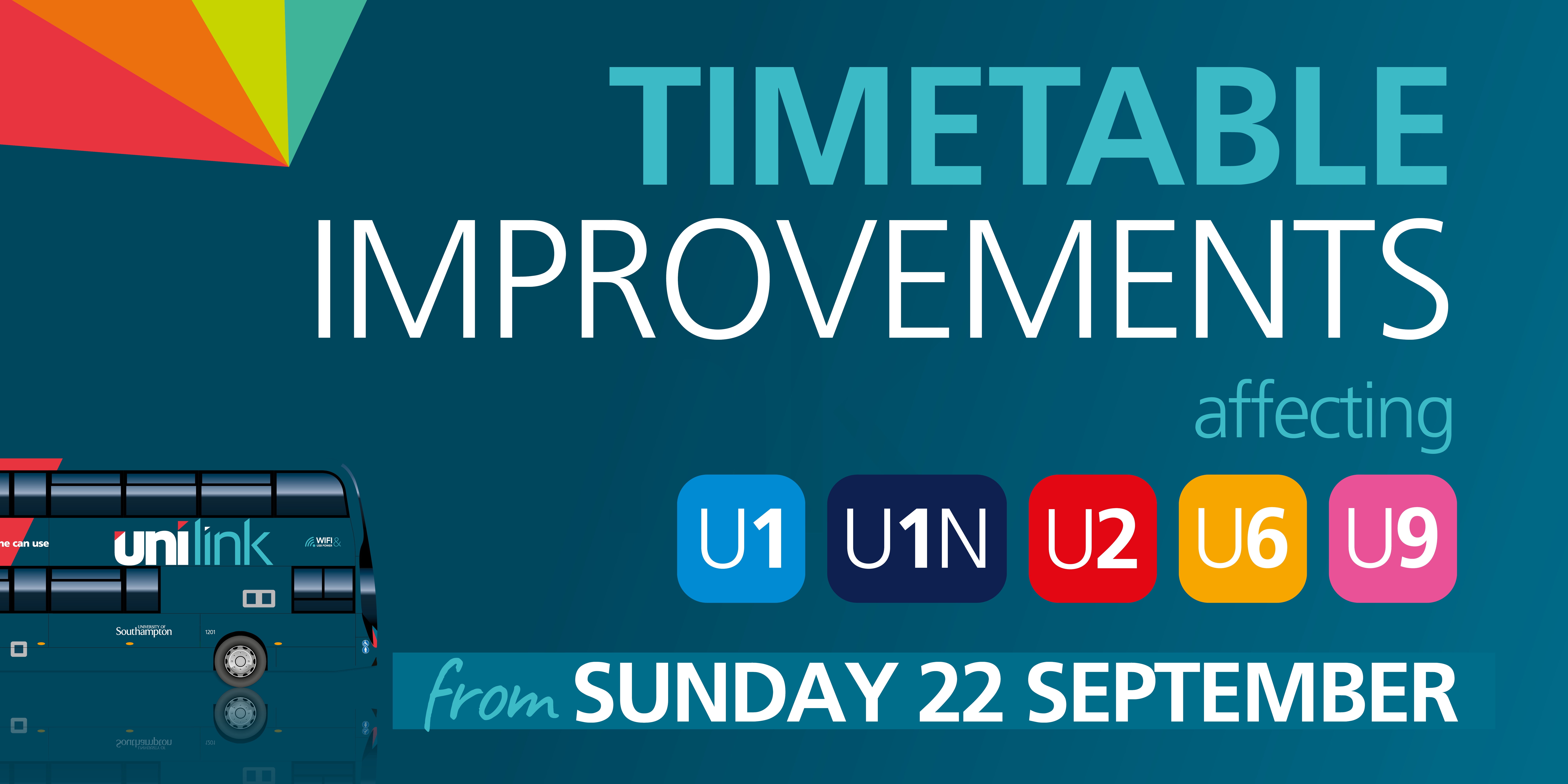 Timetable improvements from Sunday 22 September - Unilink Buses