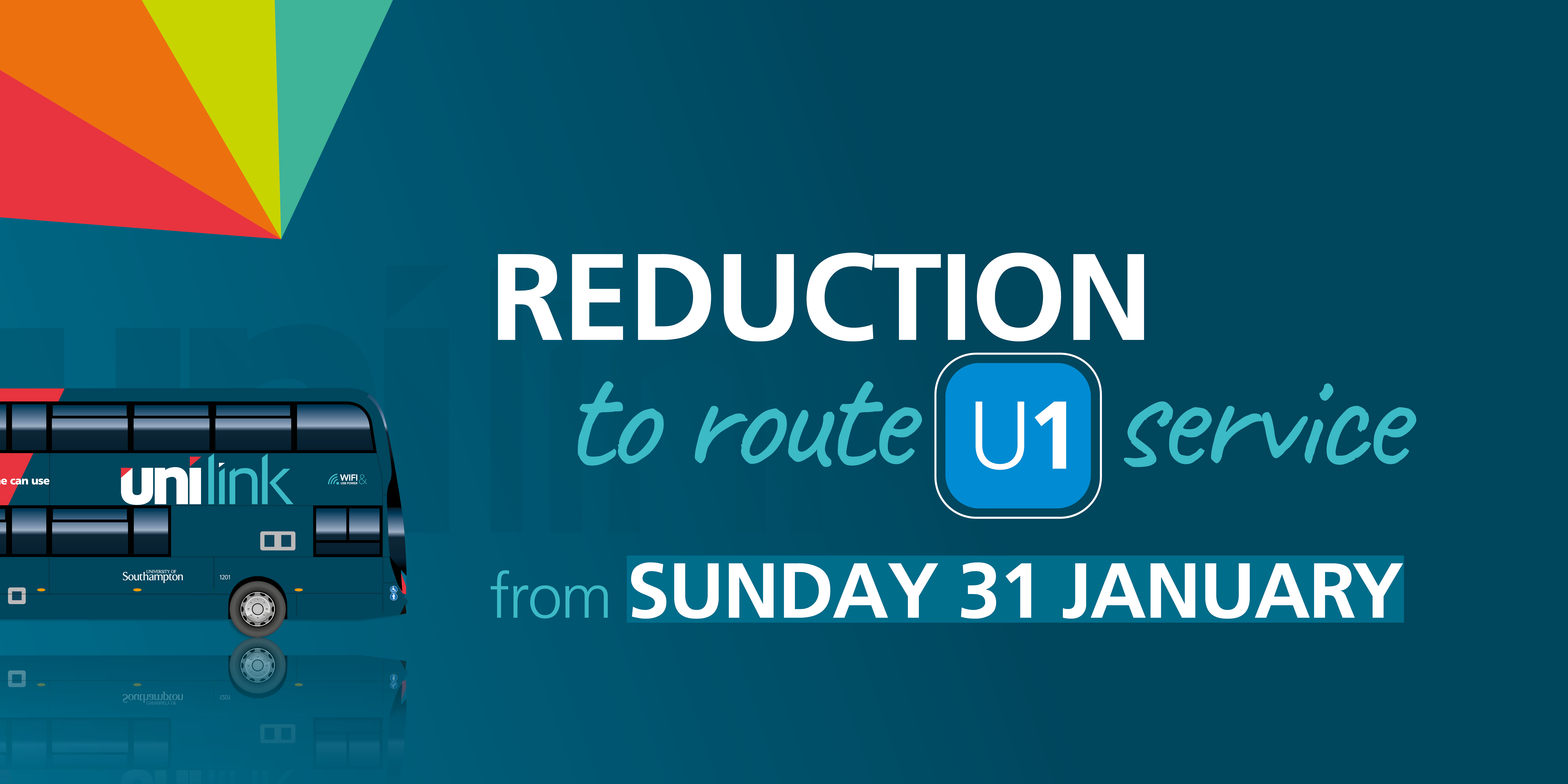 Reduction to U1 service from Sunday 31st January - Unilink Buses